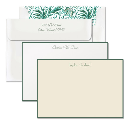 Hunter Green Hand Bordered Correspondence Cards | Hunter Green Bordered ...