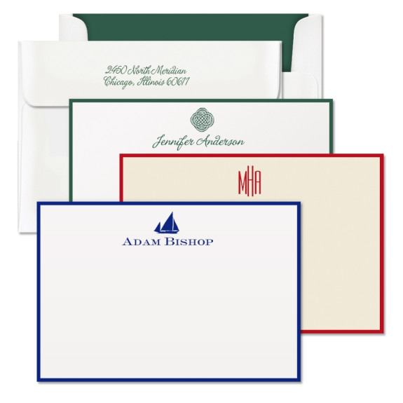 DYO Hand Bordered Correspondence Cards - with Design