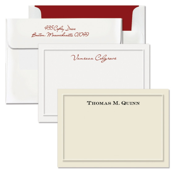 Bordered Correspondence Cards - Name Option