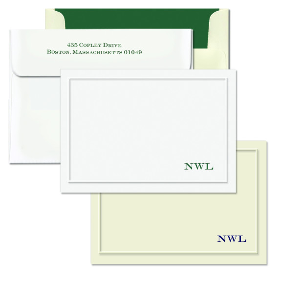 Bordered Correspondence Cards- Initial Option
