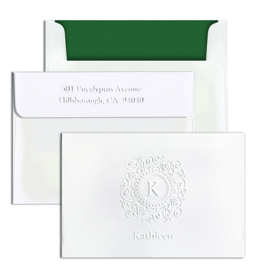 Intricate Embossed Initial Notes