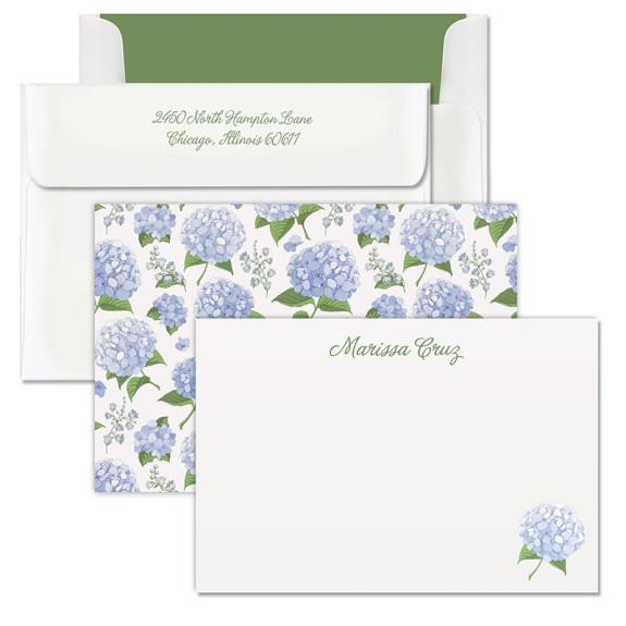 Blue Hydrangea Correspondence Cards