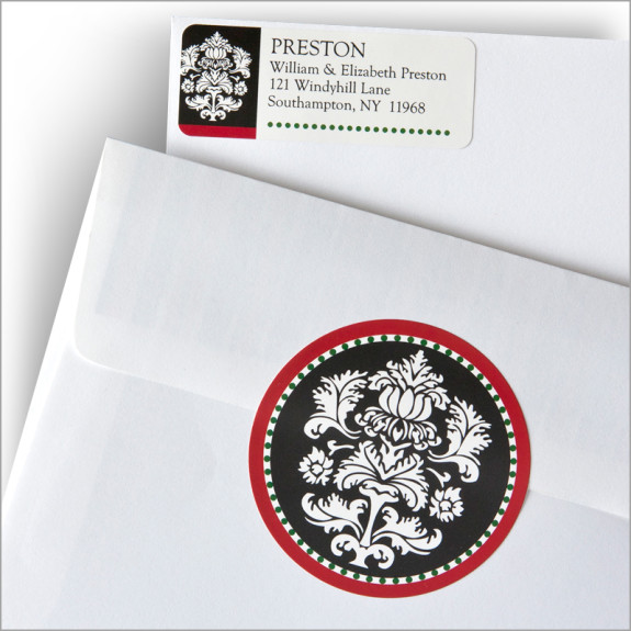 Black Damask Seals | Black Damask Labels