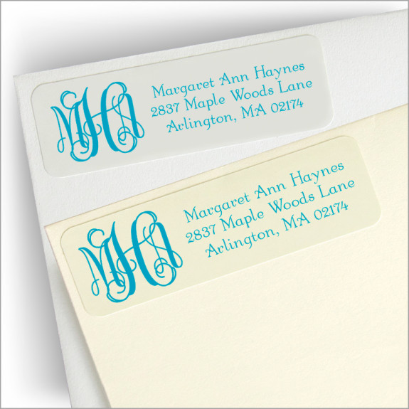 Fun Address Labels - Left Monogram