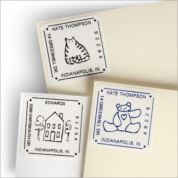 Square Self-Stick Address Labels | Square Return Address Labels ...